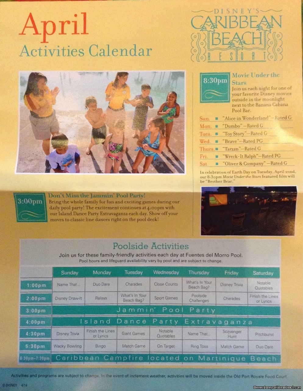 Maps and Printed Info | Caribbean Beach Resort Fan Site