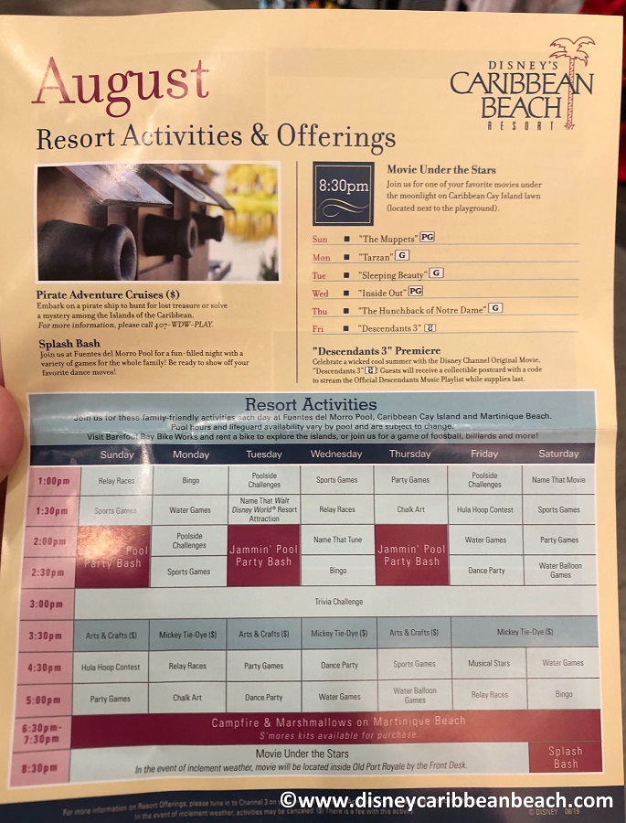 Maps and Printed Info | Caribbean Beach Resort Fan Site