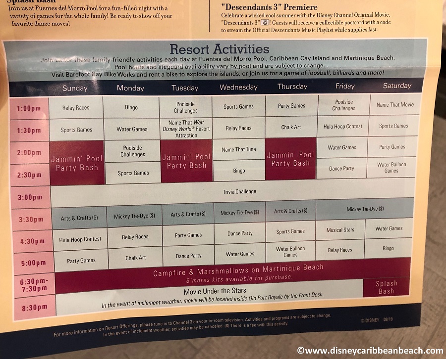 Maps and Printed Info | Caribbean Beach Resort Fan Site